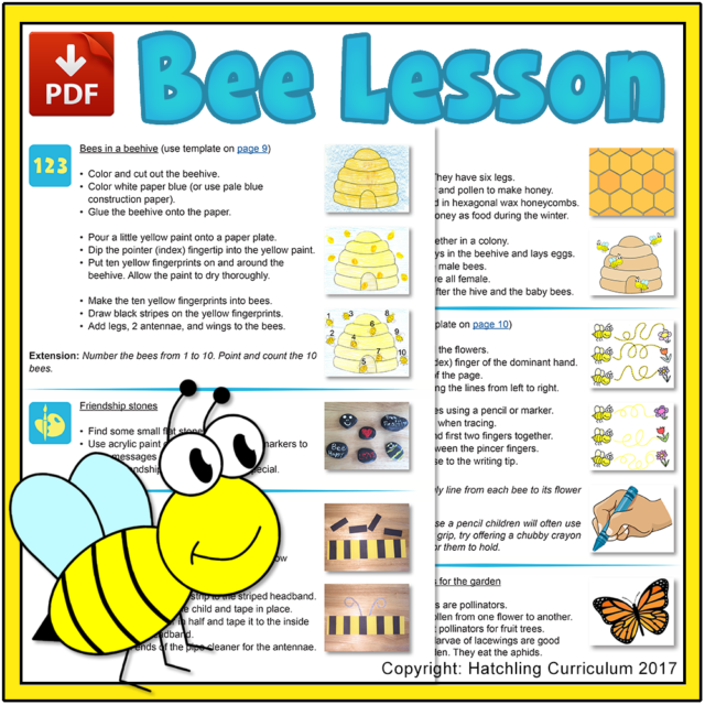 Printable PDF Bee Lesson Pre Writing And Number Activities Ms printable-pdf-bee-lesson-pre-writing-and-number-activities-ms